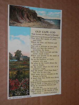 SOUTH DUXBURY MA - 1935 POSTCARD - OLD CAPE COD - JOHN CHIPMAN POEM | eBay