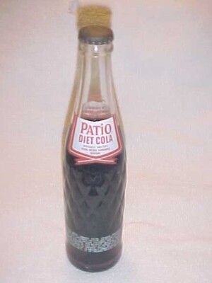 Shortlived Patio Diet Cola bottle, 1963 capped and filled, Pepsi-Cola ...