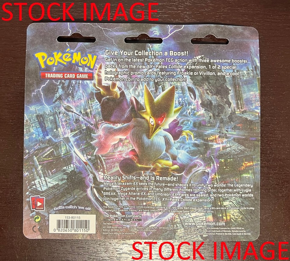 POKEMON XY Fates Collide Vivillon Factory Sealed 3-PACK BOOSTER BLISTER ...