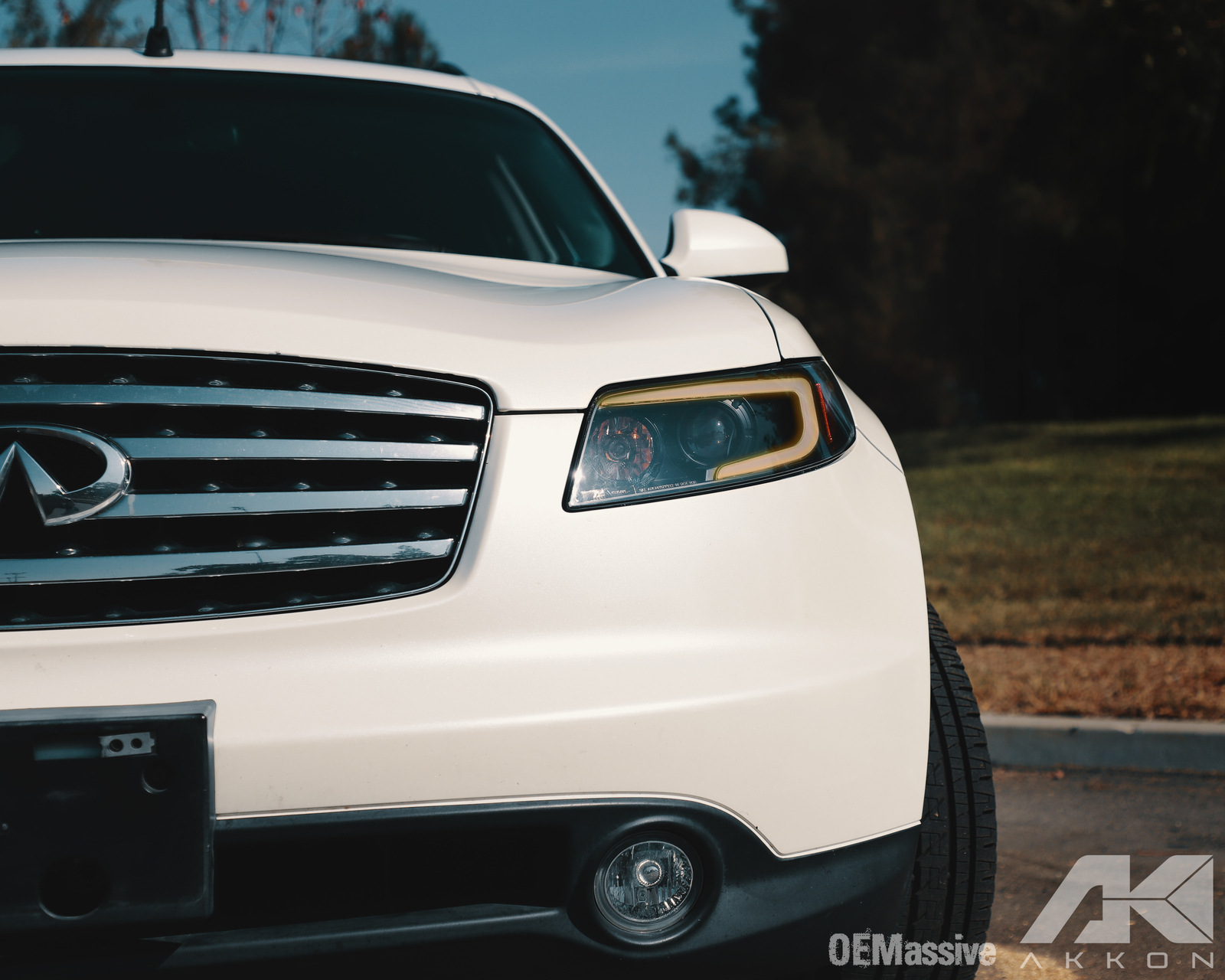 [SWITCHBACK Turn Signal]Fit 2003-08 FX35 FX45 Black DRL LED Projector ...