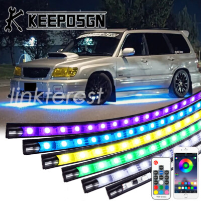 Car RGB LED Strip Bar Underglow Body Kit Neon Lights Remote for Subaru ...