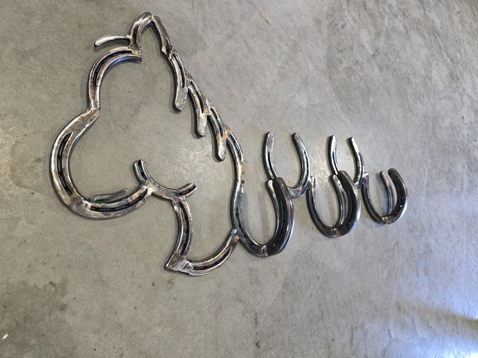 Horseshoe sculpture / coat rack | eBay