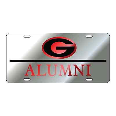 UGA UNIVERSITY OF GEORGIA Bulldogs Mirrored Silve ALUMNI License Plate ...