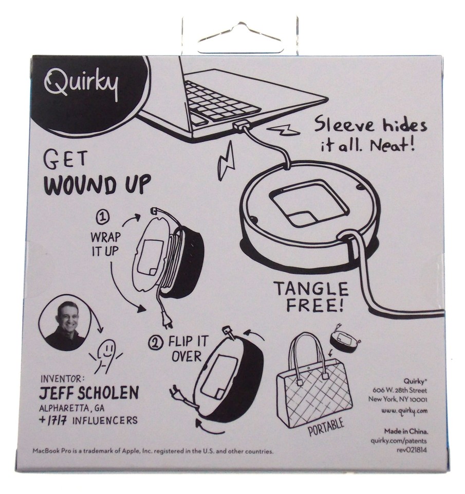 Quirky Powercurl Power Cord Wrap Gray Macbook Air Tangle Free Neat ...