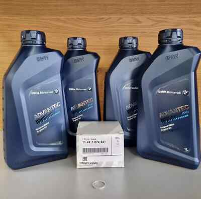 GENUINE BMW MOTORRAD R18 MOTORCYCLE OIL FILTER, WASHER & 4ltrs 15W50 ...
