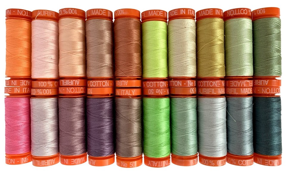 Aurifil NEONS & NEUTRALS Tula Pink Set 20 Sm Thread Spools 50 wt. 220 ...