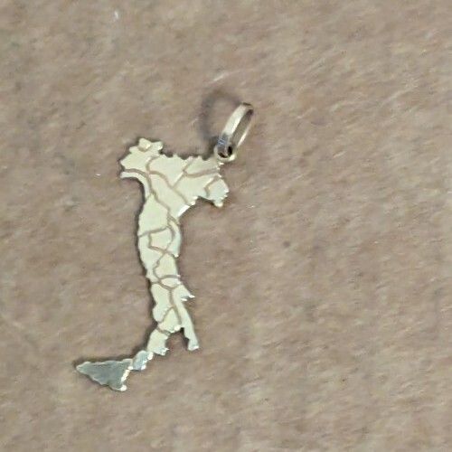 14K GOLD PENDANT MAP COUNTRY STATE ITALY SHAPE BOOT YELLOW GOLD | eBay