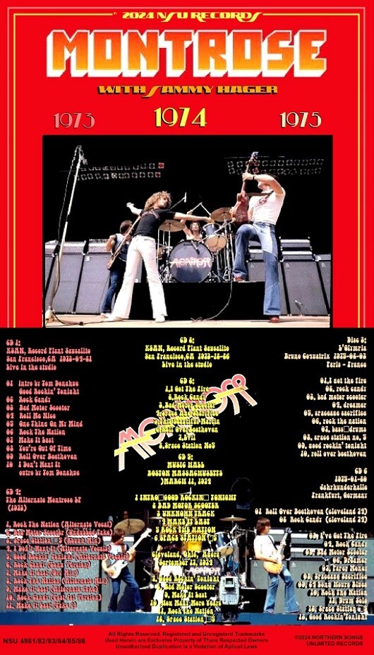 montrose With sammy hagar 1973 '74' 75 live Limited Edition 6cd | eBay