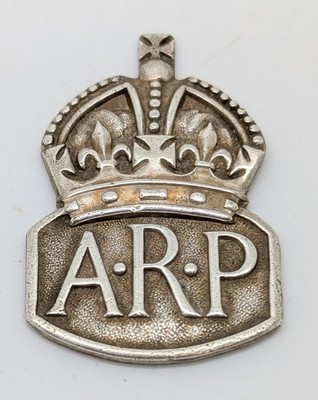 WW2 Vintage ARP Warden Silver Lapel Badge. Air Raid Precaution. Good ...