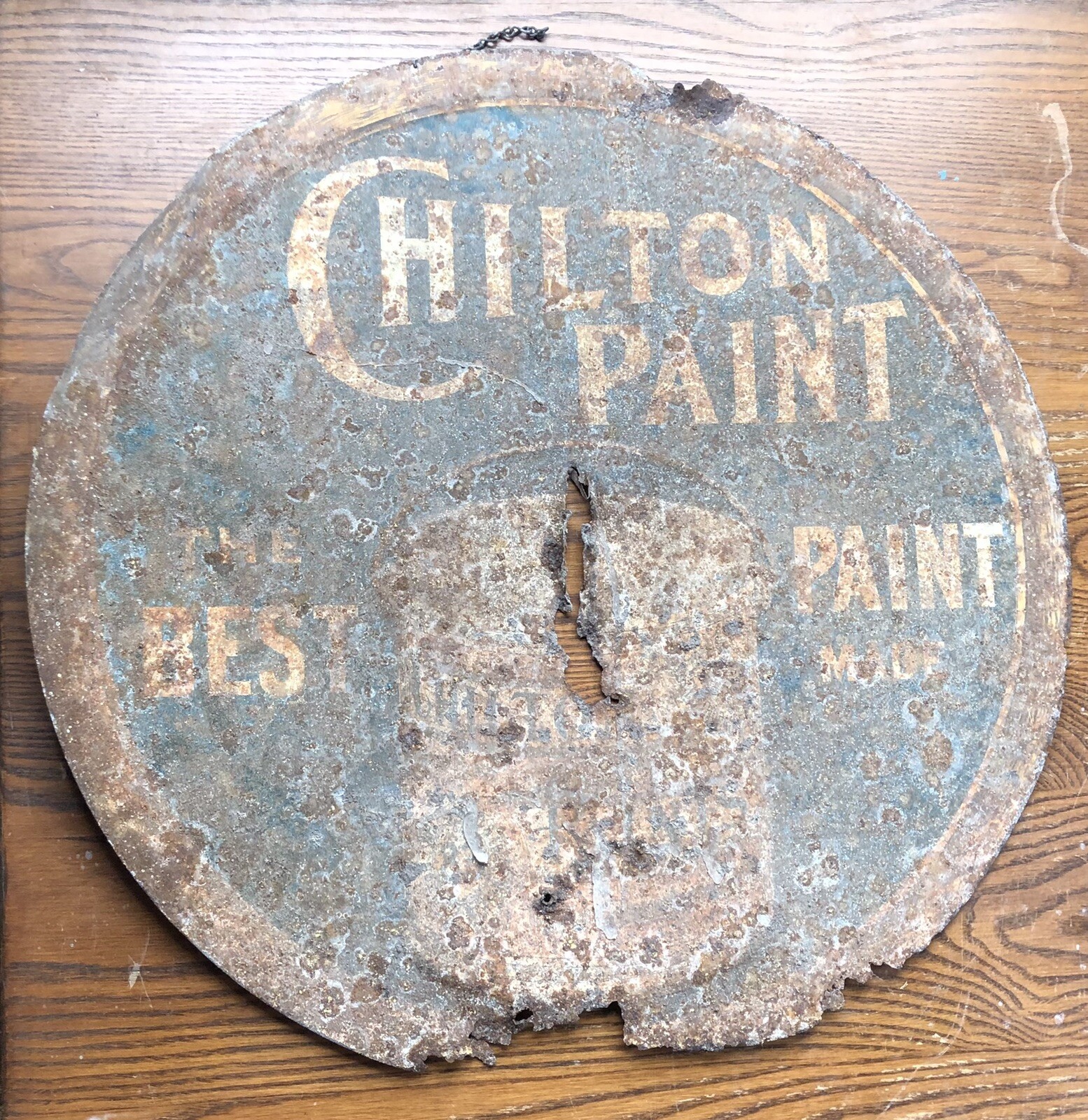 Rare Antique Vintage CHILTON PAINT Embossed Tin Metal Advertising Sign ...
