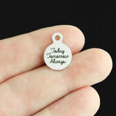 Today Tomorrow Always Stainless Steel 13mm Loop Charms - BFS008-8051 | eBay