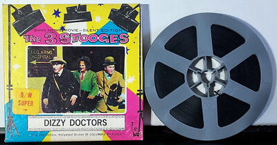 The 3 Stooges Comedy Dizzy Doctors Super 8mm Black & White Silent Film ...