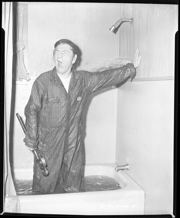 The Three 3 Stooges Shemp Howard taking shower Original 5x4 Camera ...