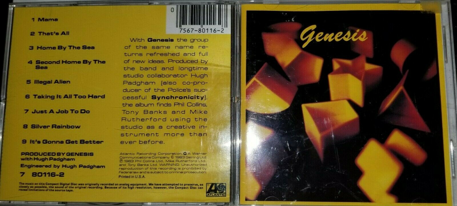 Genesis (Self-Titled) CD Atlantic MADE IN JAPAN FAST SHIPPING 1983 7 ...