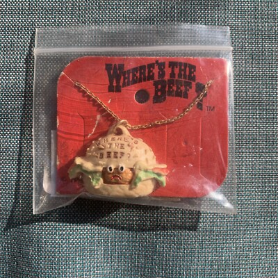 Wendy's Restaurant Advertising Necklace Where's The Beef ? | eBay