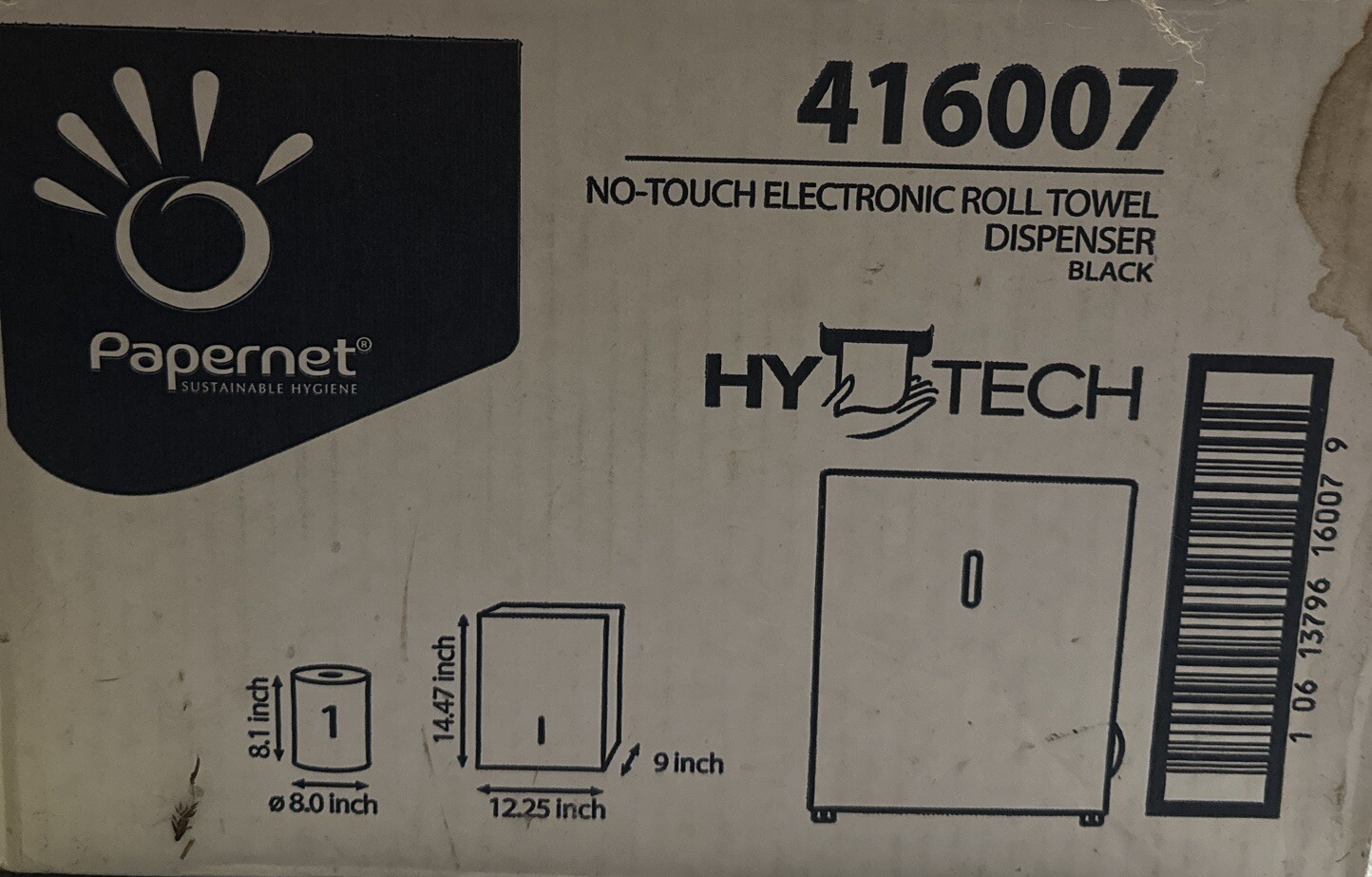Papernet Hytech 416007 No-Touch Mechanical Roll Towel Dispenser Black for sale online | eBay