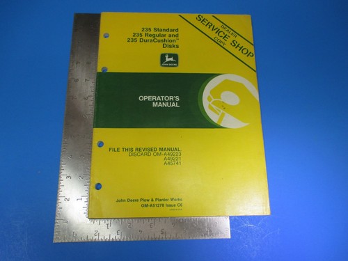 John Deere Operator's Manual OM-A51278 235 Standard Regular Disks Issue C6 M5392 | eBay