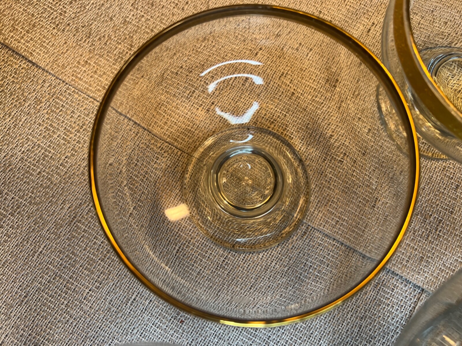 vintage 22k gold and glass 8 piece trifle set with 7 pedestal dessert ...