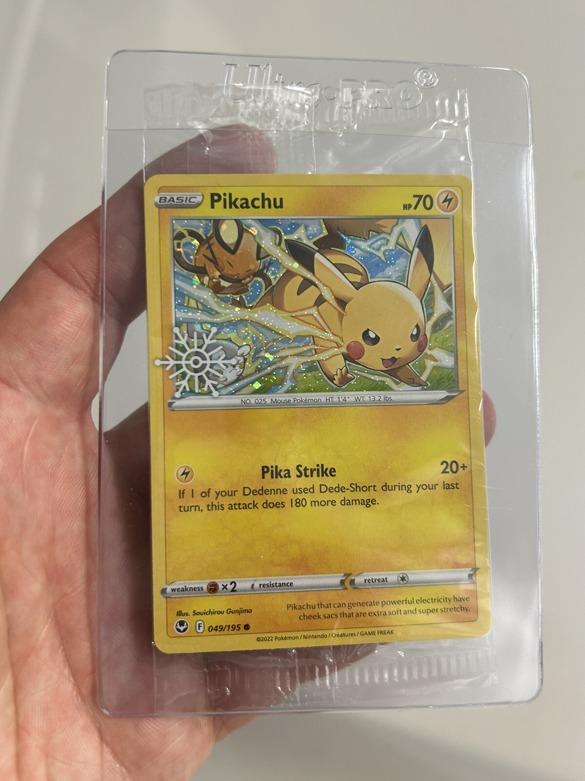 Pikachu 2023 Snowflake Stamp Promo Pokemon Card 049/195 Sealed (holo ...