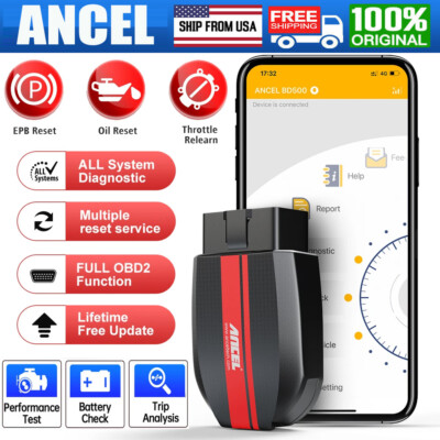 ANCEL OBD2 Scanner Bluetooth Car Diagnostic Tool All System Code Reader ...
