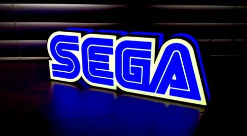 Sega Video Game Led Light Box Sign lamp Sonic Genesis logo - desk and ...
