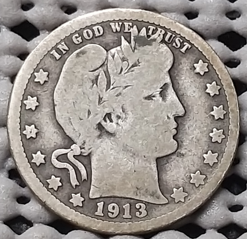 1913P Barber Quarter--Lower Mintage Silver Coin | eBay