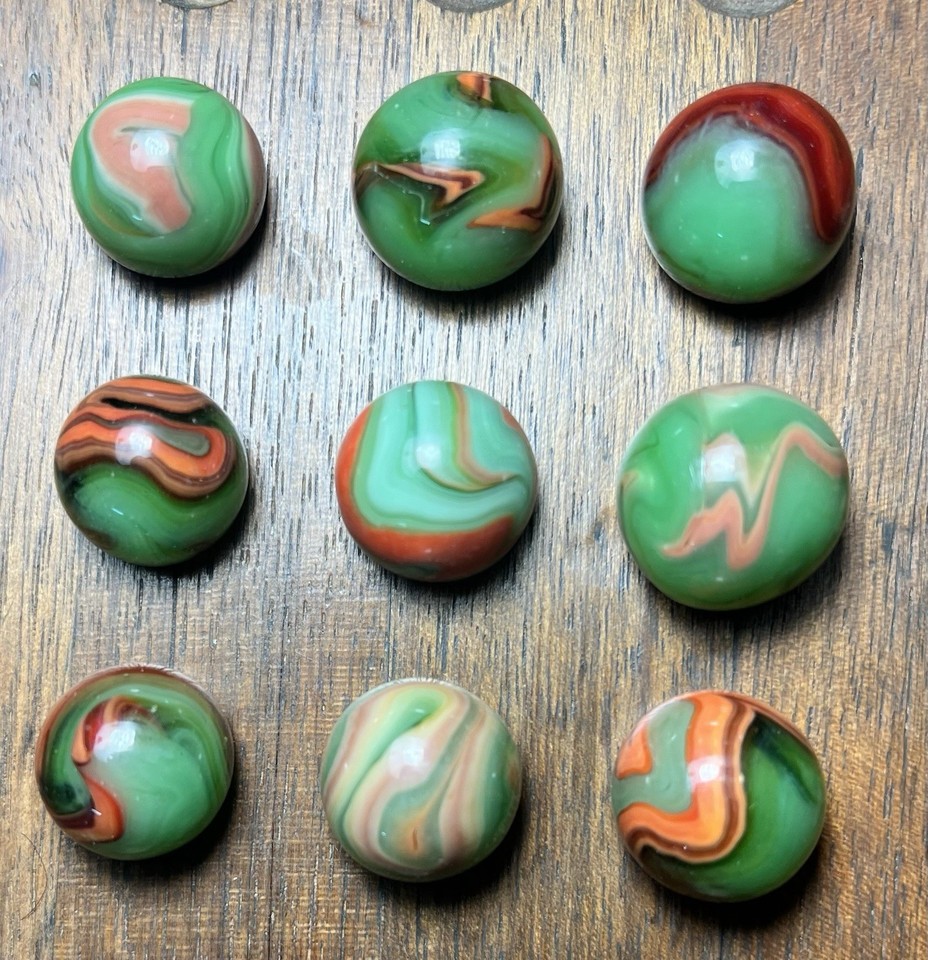 Marbles:(9) Vintage Peltier, CAC, Alley Corals Group | eBay