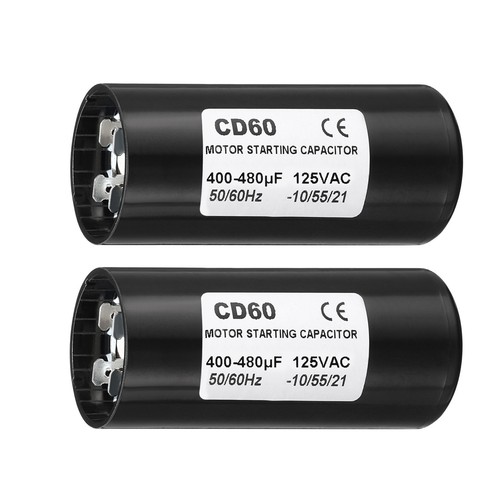 2 Pcs 400-480uF/Mfd 125V 50/60Hz CD60 Motor Running Capacitor for Air ...
