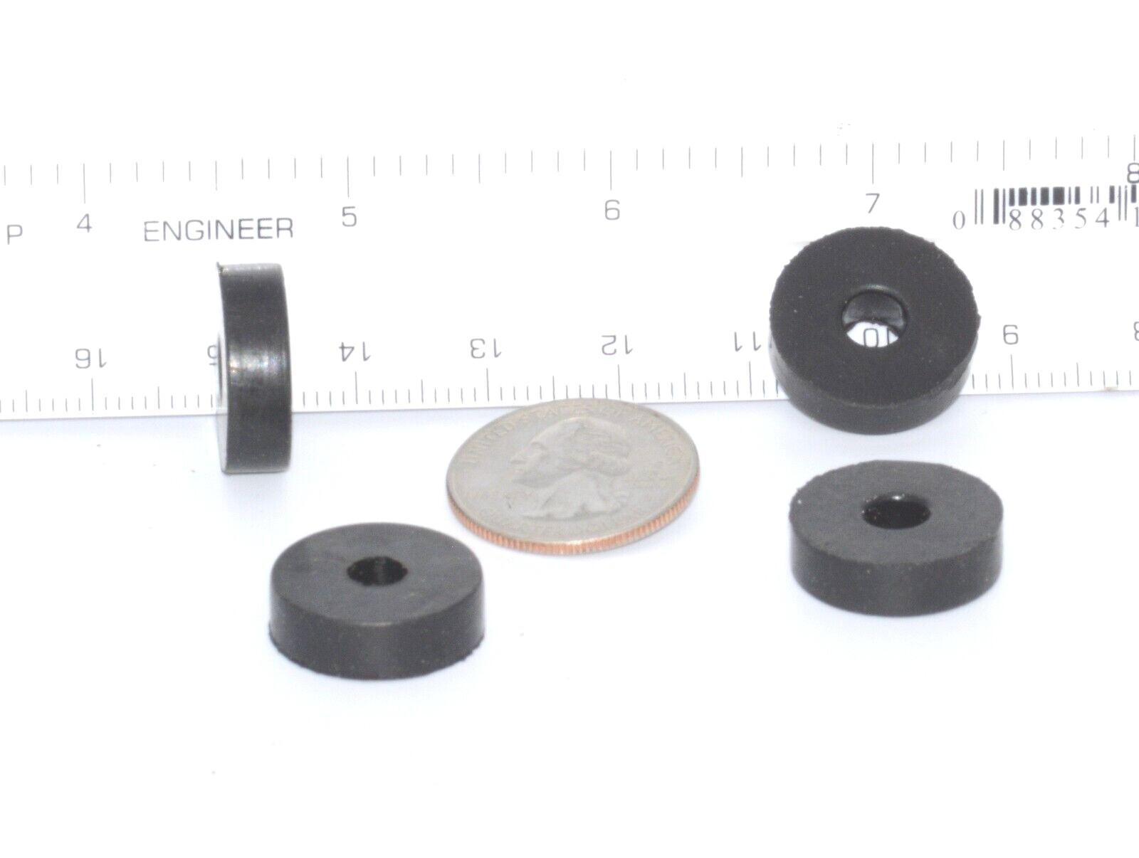 1/4" x 1" x 1" Rubber Spacers Thick Washers EPDM Various pack sizes ...