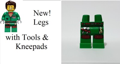 LEGO Minifigure Mechanic Legs with Tools Silver Wrench Green Pants ...
