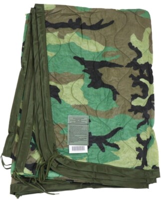 NEW US Military Poncho Liner Woobie Woodland M81 Camo BDU Army USMC ...