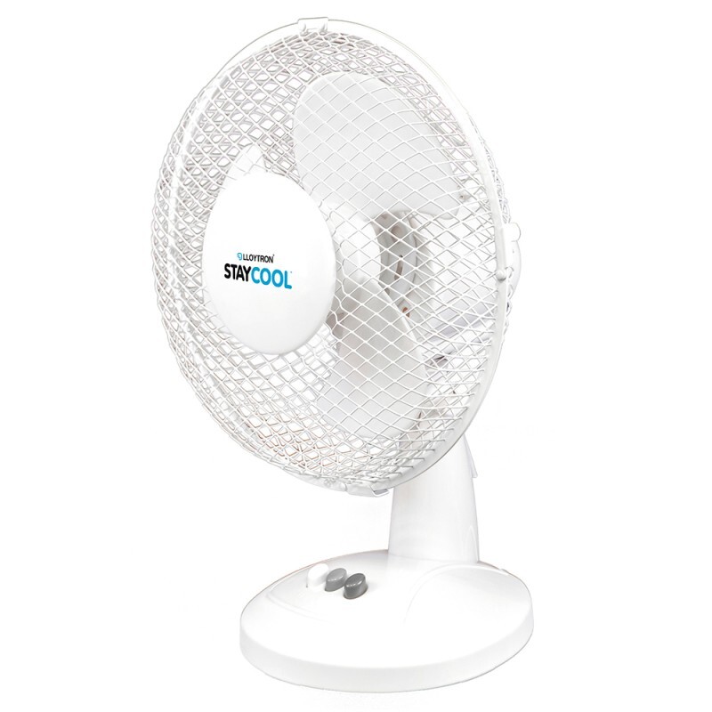 Lloytron 9" Desk Fan for Home & Office│2 Speed Setting with Oscillation ...