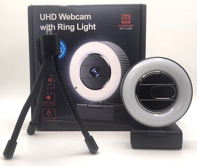CASECUBE FHD 1080P Webcam Microphone Ring Light Meeting Webcam Zoom ...