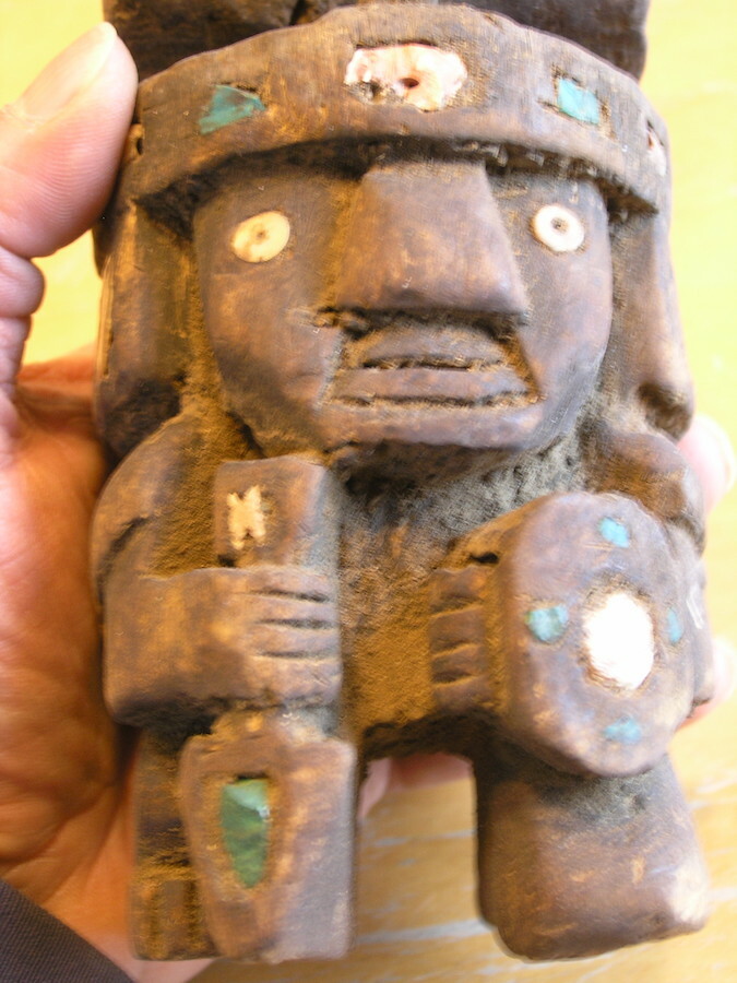 Pre-columbian Wari Culture Hand Carved Wooden Kneeling Warrior ...