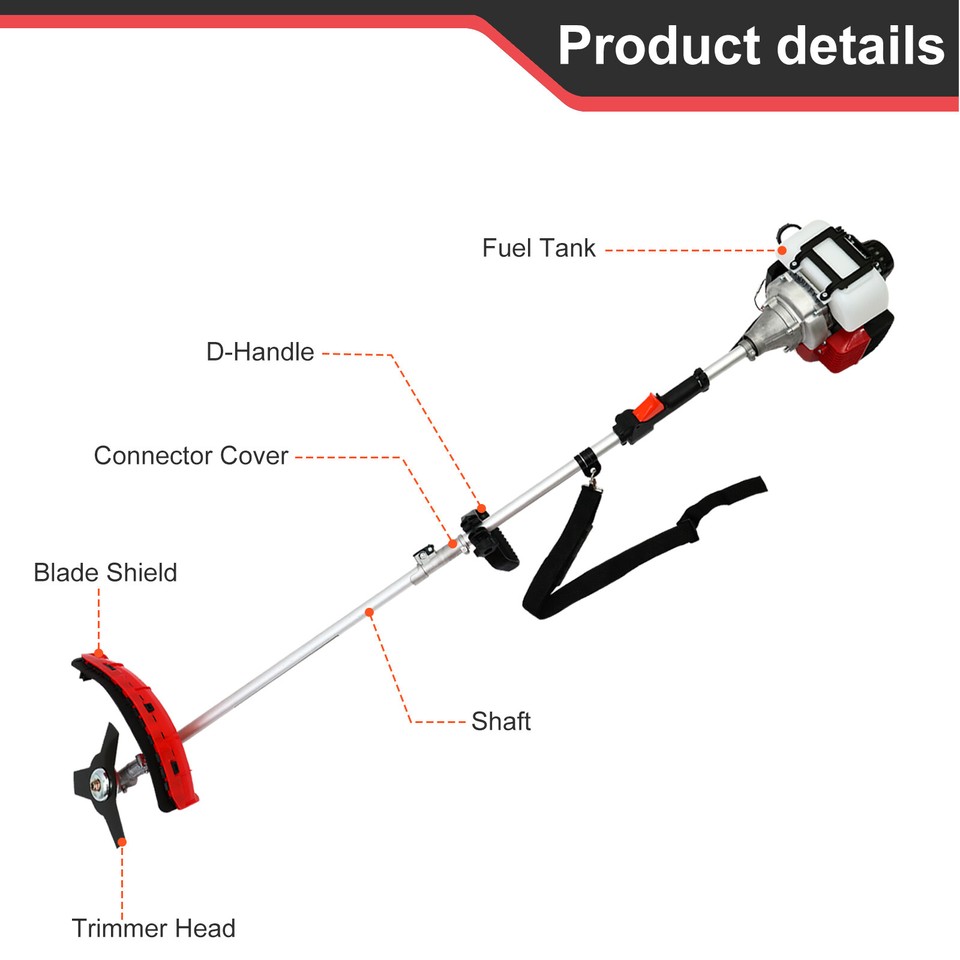 4-Cycle Grass String Trimmer Gasoline-Powered Gas Straight Shaft ...