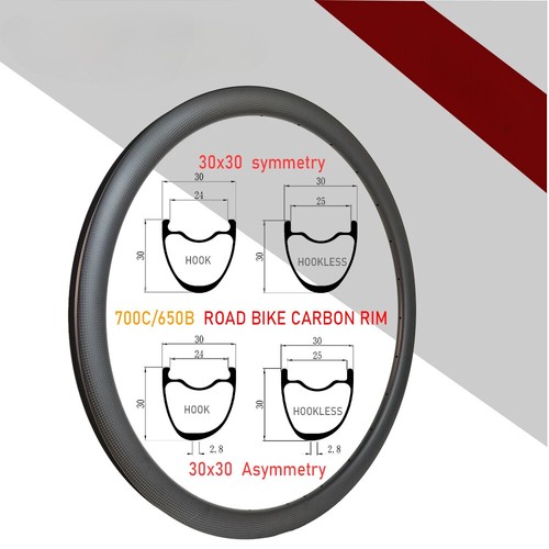 700C 650B Gravel Road Bike Carbon Rim Brake or Disc 30mmx30mm Clincher ...