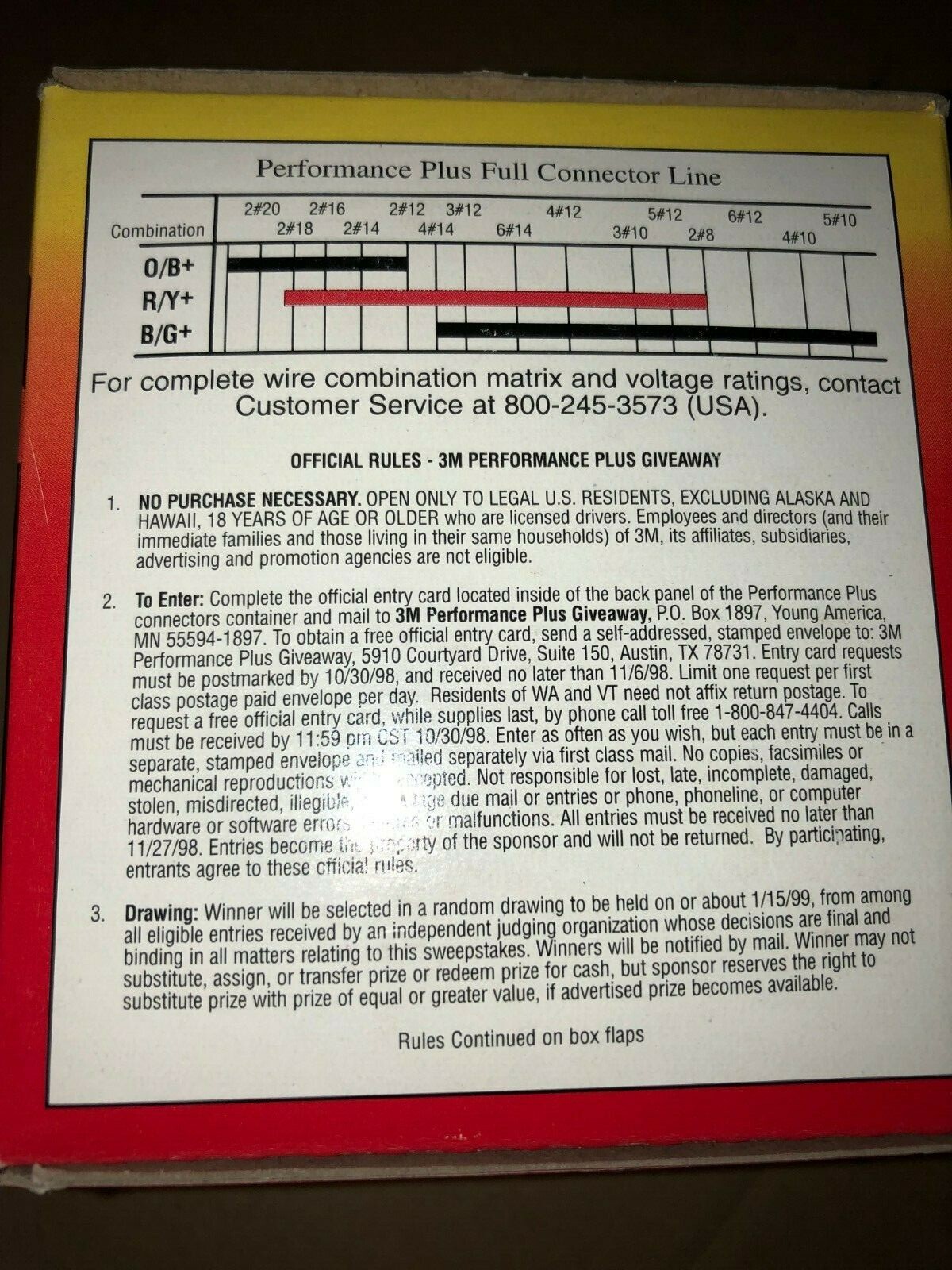 3M Performance Plus R/y Wire Connector 600 V 22 to 8 AWG Red/yellow for ...