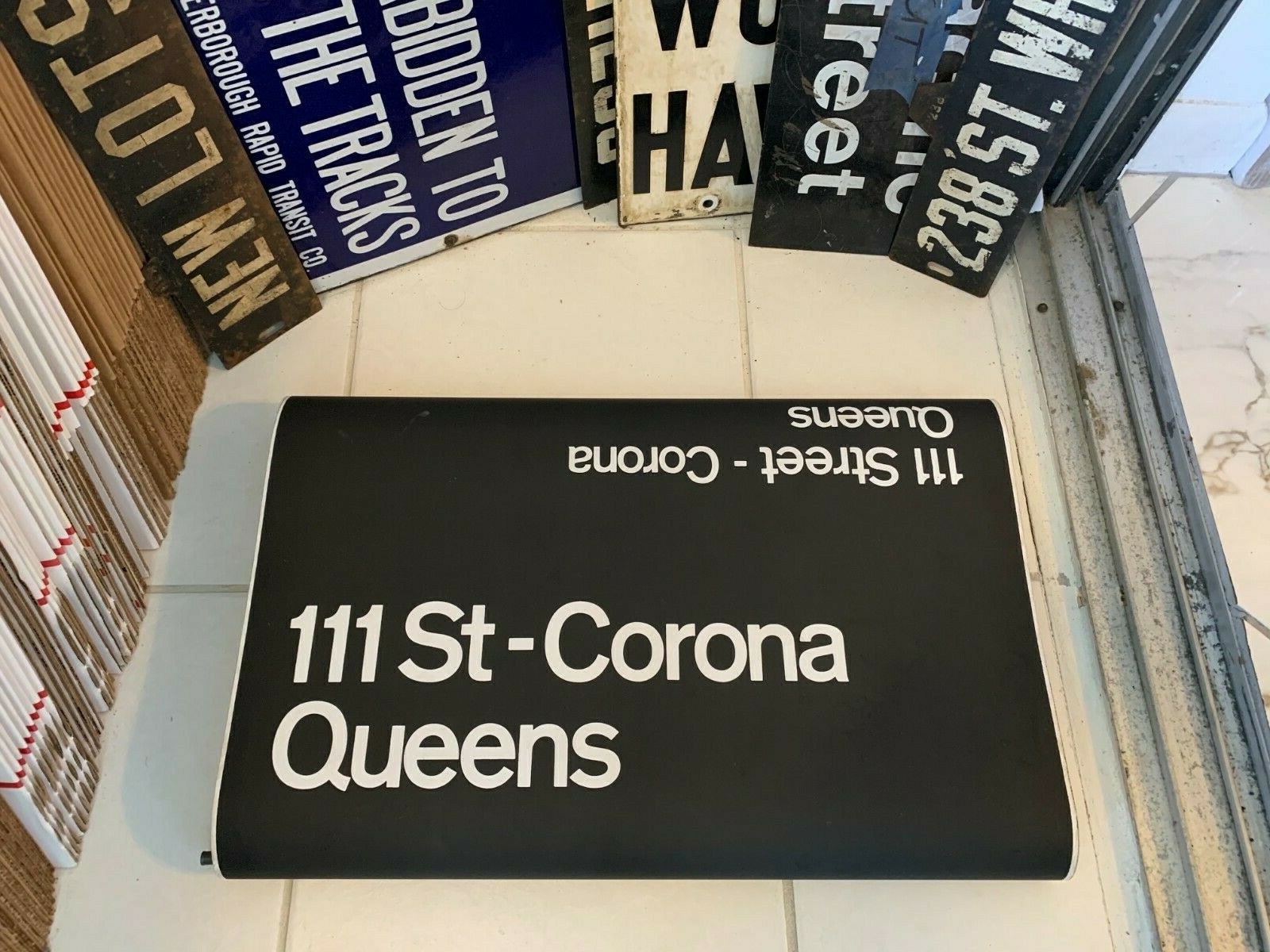 NY NYC SUBWAY ROLL SIGN 111TH STREET CORONA QUEENS WILLETS POINT ...