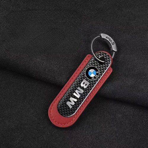 Real Carbon Fibre Car Keychain Leather Keyring Key Chain Key Ring Gift ...