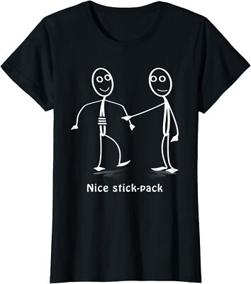 Funny Stickman Nice Stick Pack Stick Figure Theme Ladies' Crewneck T ...