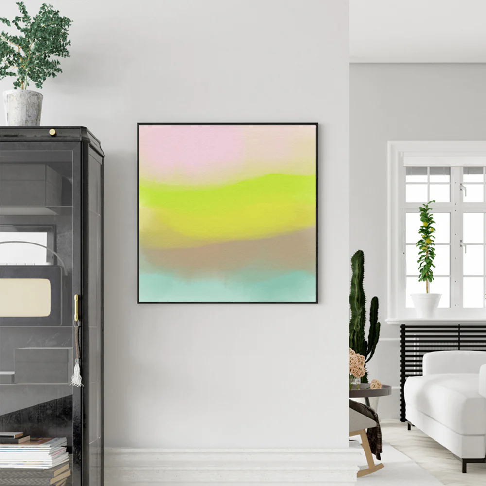 80cmx80cm Colorful Watercolor Black Frame Canvas Wall Art | eBay