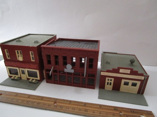 Vintage Built HO 1/87 Scale Lot of 3 Downtown City Buildings For Train ...