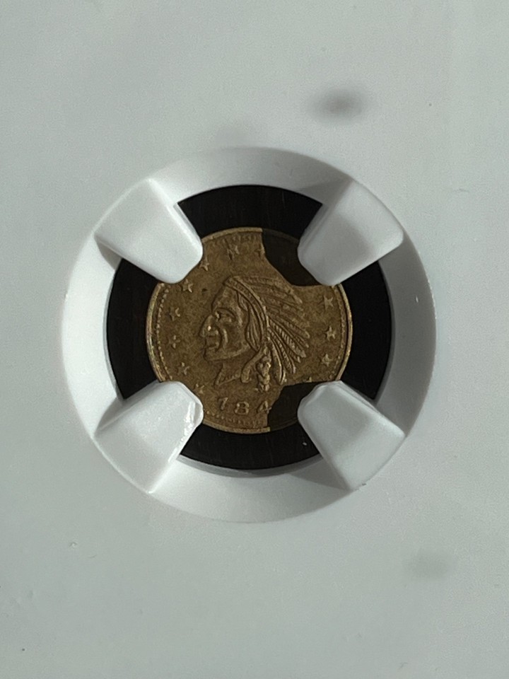 1849 Califonia Gold Token Round Indian - Bear NGC AU 58 "NOT CLEANED ...