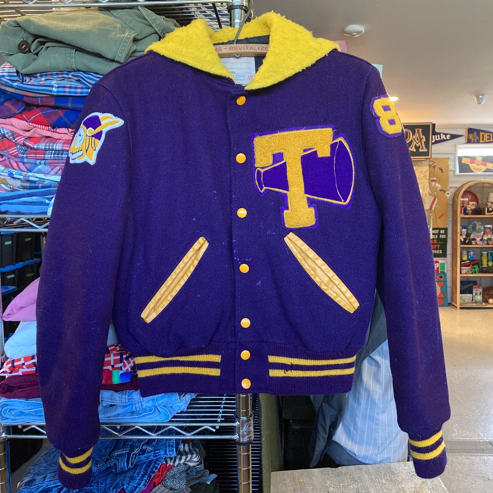 1970s Vikings Cheerleader Letterman Varsity Jacket De… - Gem