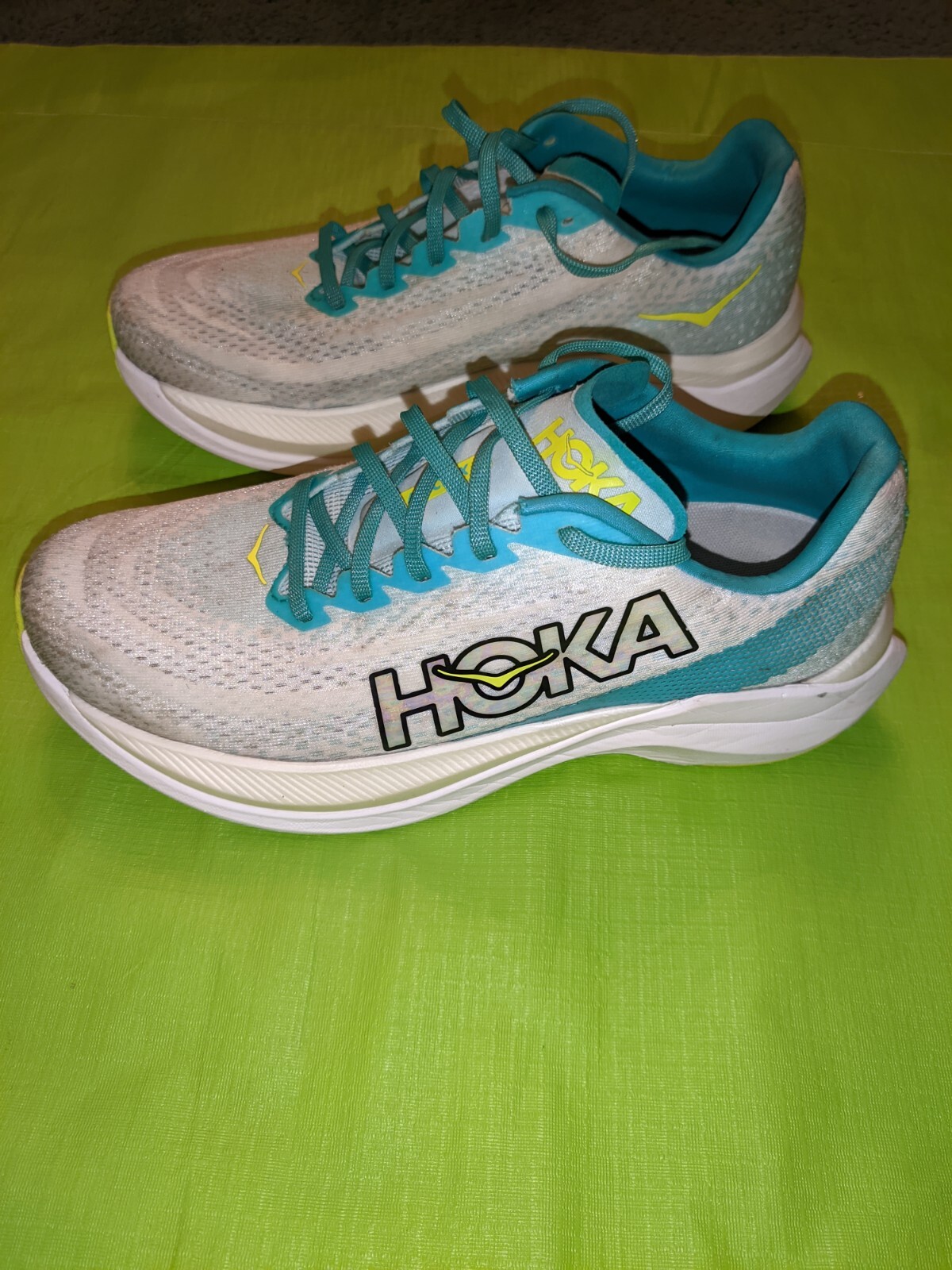 Hoka One One Mach X - White Blue Glass - Size 10D - Gem