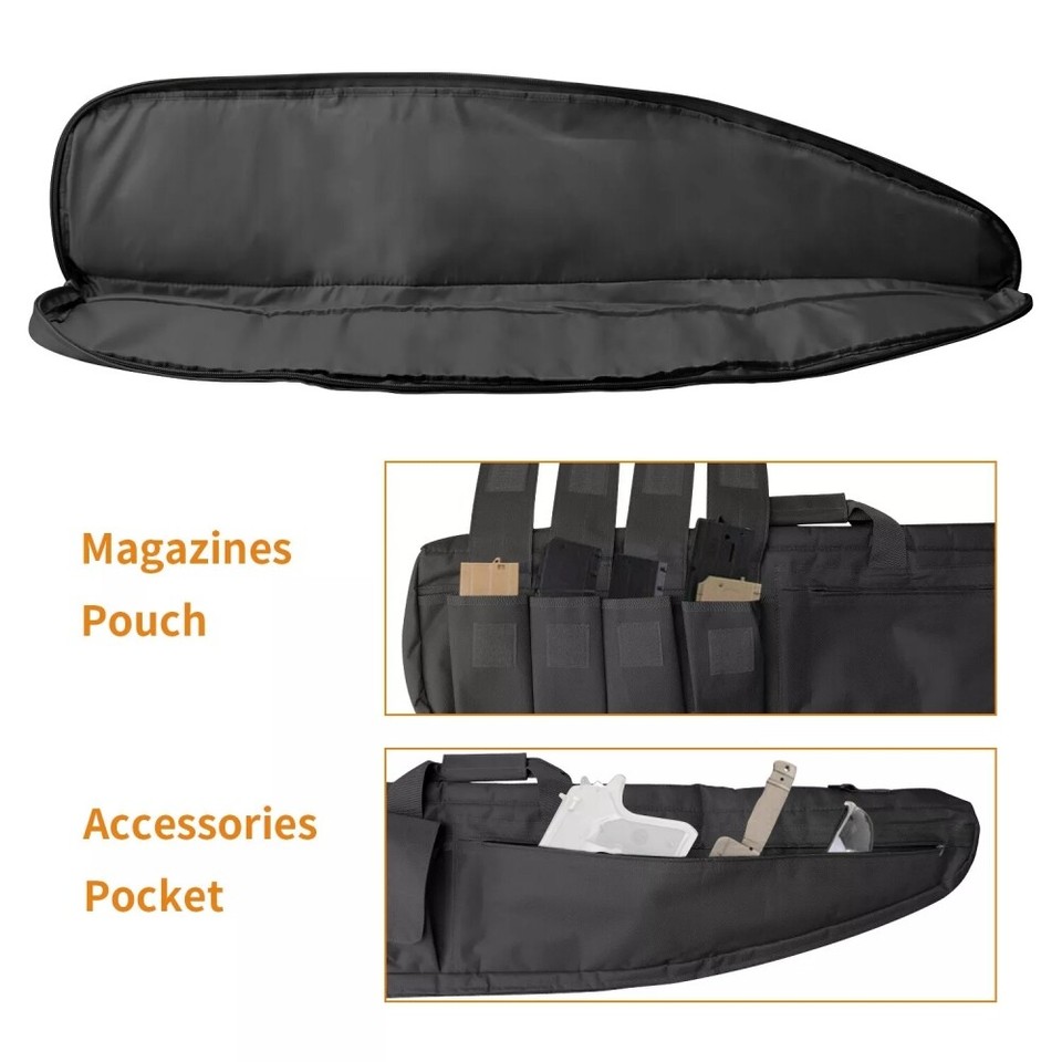 Soft Rifle Case Tactical Black Scoped Rifle Soft Padded Gun Bags RANGE ...