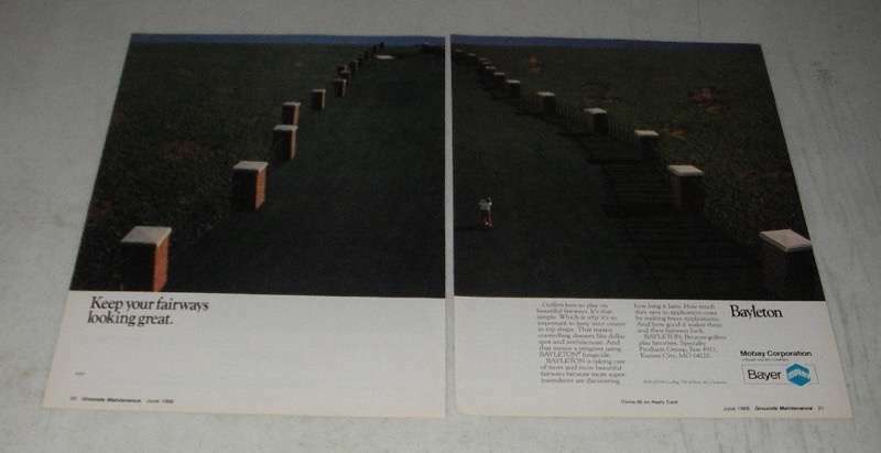 1988 Bayer Mobay Bayleton Fungicide Ad - Keep Fairways Looking Great | eBay