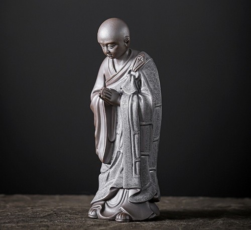 Porcelain Meditation Standing Monk Statue Buddhist Abbot Zen Figure ...