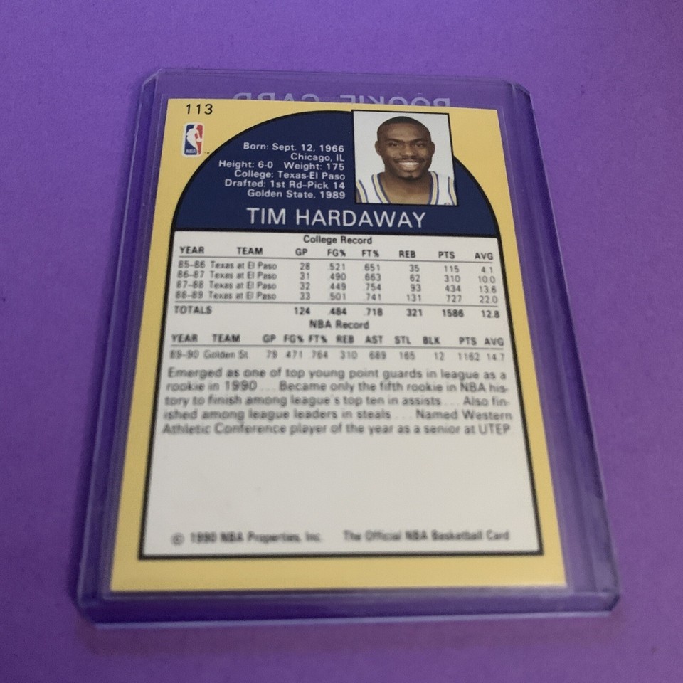 TIM HARDAWAY ROOKIE CARD RC NN+ Rookie Topholder Included | eBay