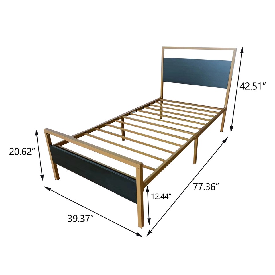 Contemporary Metal Bed Frame/KING/QUEEN/FULL/TWIN/Rustic Wooden ...